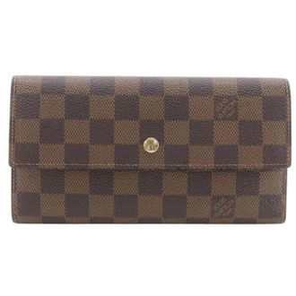 Louis Vuitton Portefeuille International en Toile Damier Pre-owned - Homme - Pre-owned - Brun - Taille: ONE Size