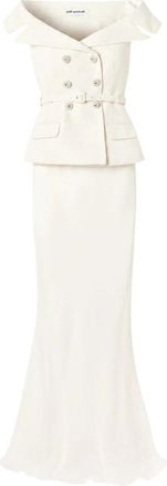 Self Portrait Boucle Maxikleid - - Dresses - Damen - Wei&szlig; - M