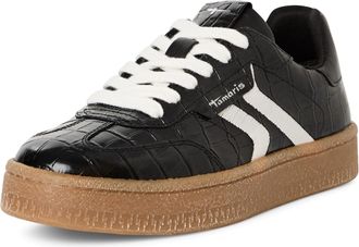 Tamaris Damen Schn&uuml;rer Leder schwarz 38