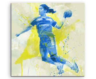 Paul Sinus Art Handball I 60x60cm SPORTBILDER Splash Art Wandbild Aquarell Art