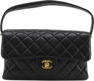 Chanel Sac &agrave; main matelass&eacute; en cuir dagneau Double Face Pre-owned - Femme - Pre-owned - Noir - Taille: ONE Size