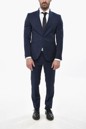 Corneliani CODE Festlicher Anzug Aus Schurwolle Mit Koreanischem Revers Corneliani