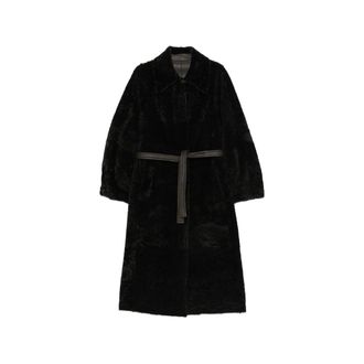 BLANCHA Belted Shearling Coat