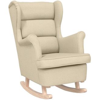 vidaXL Chaise &agrave; bascule cr&egrave;me 74x90x102 cm tissu Vidaxl