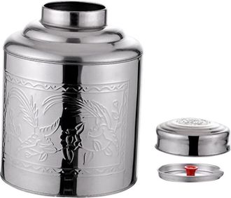 Pretyzoom Teedose Aus Edelstahl Versiegelte Teedose F&uuml;r 500 G Tee Teebox Elegante Handwerkskunst Und Aufbewahrung