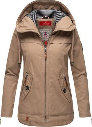 Navahoo Veste Femme Printemps Veste de Mi-saison Parka Manteau Capuche B692, taupe, M