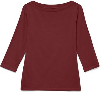 Vero Moda Damen Vmpanda Modal 3/4 Top JRS Noos Langarmshirt, Syrah,S