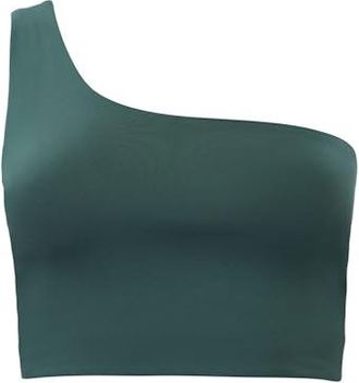 Girlfriend Collective Bianca Bra, One Shoulder Brassi&egrave;re de Sport, Vert Mousse, s Femme