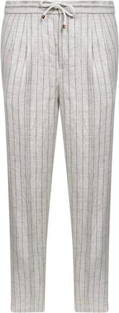Brunello Cucinelli Homme, Pantalons, Gris, Taille: S Pantalon Pliss&eacute; en Lin