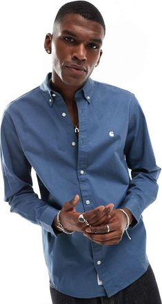 Carhartt Work in Progress Madison - Lang&auml;rmliges Hemd in Blau