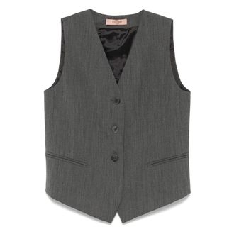 Twinset Elegante Graue Wollweste - - Suits - Damen - Grau - XS