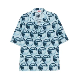 Kenzo Homme, Chemises, Bleu, Taille: XL Chemise Hawaiian Apple Pop