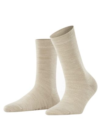 Falke Damen Socken Softmerino W So Wolle Baumwolle einfarbig 1 Paar, Blau Linen Melange 4549, 37-38