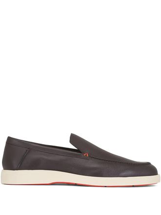 Santoni stitch-detail loafers - Braun