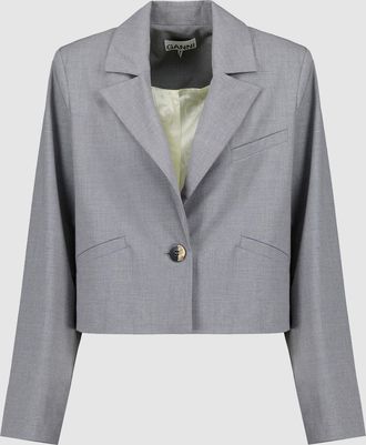 Ganni Blazer Court Drapey Gris