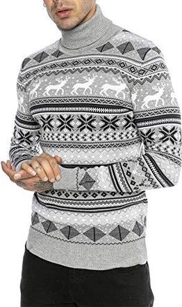 Red Bridge Pull tricoté pour Homme Chandail norvégien à col roulé Gris XL