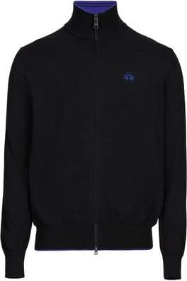 La Martina Cardigan aus Baumwollmischung in Schwarz