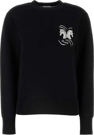 Burberry Femme, Pulls, Noir, Taille: 40 FR Pull en Laine Stretch M&eacute;lang&eacute;e