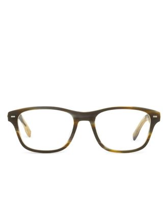 Ermenegildo Zegna lunettes de vue à monture à effet écaille de tortue - Marron