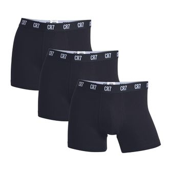 CR7 Cristiano Ronaldo Intersport Intersport CR7 Boxershorts Herren, Basic Trunk aus Baumwolle mit Engen Band, langem Hosenbein, 3er Pack, Schwarz, M