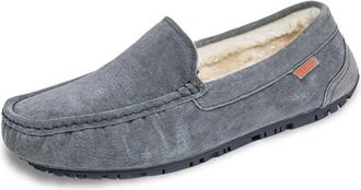 Generic Mocassins dint&eacute;rieur et dext&eacute;rieur en daim pour homme - Chaudes et confortables, gris, 38 2/3 EU