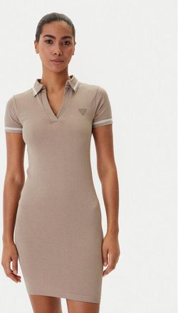 Guess Kleid f&uuml;r den Alltag V6RK02 Z4692 Beige Slim Fit