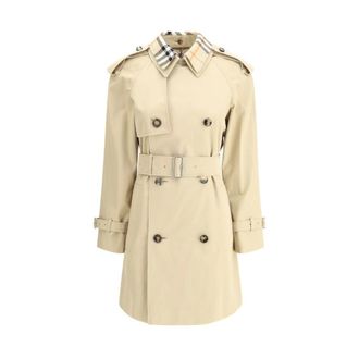 Burberry Femme, Manteaux, Beige, Taille: 34 FR Trench en coton &agrave; double boutonnage