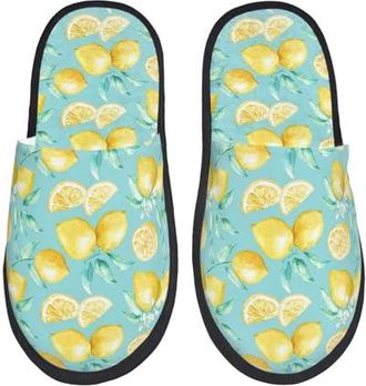 Generic Chaussons Femme Homme Imprimé Fruits Jaunes Chaussons Doux Antidérapantes Pantoufles À La Maison, Pour Hommes, Mariage, Femmes, M