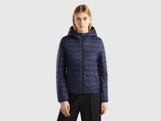 Benetton Damen 2twddn024 Jacke, blau, XS