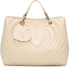 Braccialini Beth Matelassé Sac à main de grande taille de couleur noire, avec doubles poignées et bandoulière amovible et réglable pour une double portabilité, be