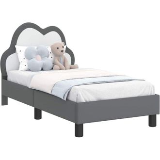 vidaXL Kinderbettgestell mit Kopfteil Hellgrau 70 x 140 cm PU vidaXL