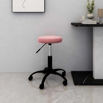 vidaXL B&uuml;rostuhl Drehbar Rosa Samt Vidaxl