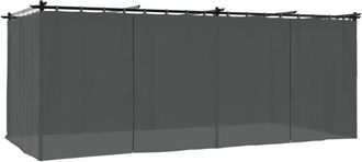 vidaXL Vidaxl - Tonnelle avec rideaux anthracite 6x3 m acier