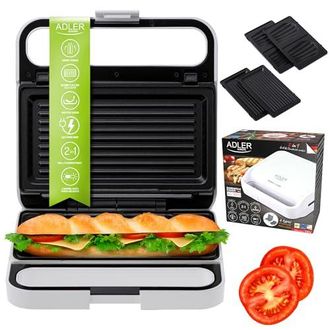 Adler Europe ADLER 2-in-1-Sandwichmaker, schnelles Aufheizen, einfache Aufbewahrung