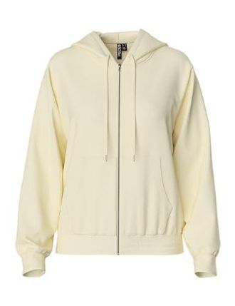 Pieces Pieces Pcchilli Ls Sweat &agrave; Capuche zipp&eacute; Noos BC pour Femme, Blanc Poivre, L, Poivre Blanc., L