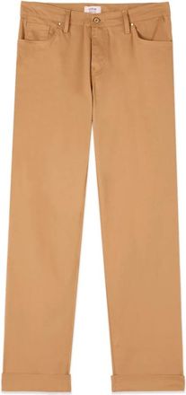 Oltre Femme, Pantalons, Brun, Taille: 50 FR Cotton Blend Gabardine Chinos