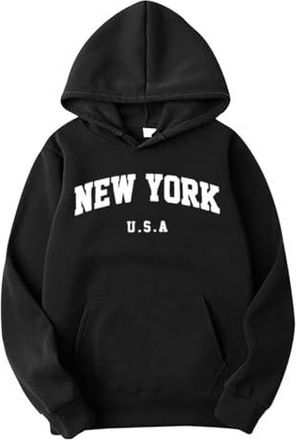 Generic Sweat &agrave; Capuche Homme Casual Locker Classique Sport Manches Longues Hiver Chaud Sweatshirt Homme avec Capuche Lettres Imprim&eacute; Sweat &agrave; Capuche Manches 