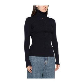 Elisabetta Franchi Rippstrick-Rollkragenpullover - - Knitwear - Damen - Blau - L