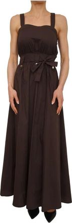 Liu Jo Femme, Robes, Brun, Taille: 40 FR Long Poplin Dress