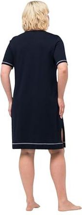 Ulla Popken Bigshirt Summer Delights 830083 Chemise de Nuit, Noir, 44-46 Femmes