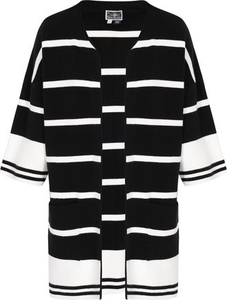 Dreimaster Dreimaster Strickjacke Frauen schwarz wei&szlig; streifen