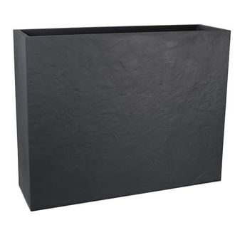 Eda Loft XL Volcania 63 l - Dekor Steinoptik - doppelwandig - Wasserauffangzone - 99 x 29 x 78 cm - Anthrazitgrau