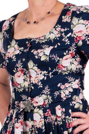 Berwin & Wolff Trachtenkleid Sommerkleid - OTTAVIANA - navy/gebl&uuml;mt