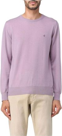 Brooksfield Homme, Pulls, Violet, Taille: S Pull ras du cou en laine mérinos
