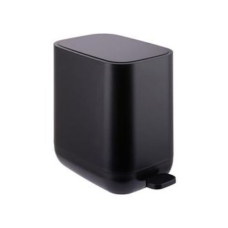 Relaxdays M&uuml;lleimer, 7 Liter, Absenkautomatik, entnehmbarer Inneneimer, Matter Kunststoff, schmaler Treteimer, schwarz