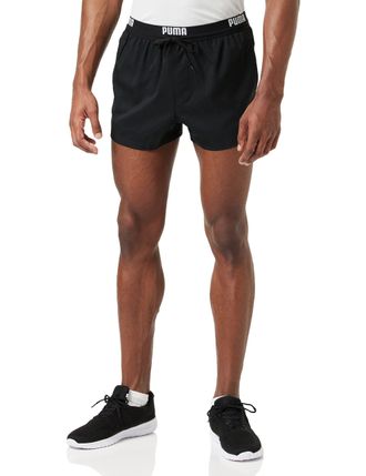 Puma Herren Puma Logo Mens Short Length Swimming Shorts Badehose, Schwarz, XS EU
