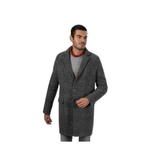 Herno Grauer karierter Wollmantel - - Coats - Herren - Grau - XL