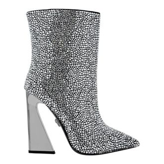 Philipp Plein Lederstiefel High Heels Mid Stones - - Shoes - Damen - Grau - 36 EU