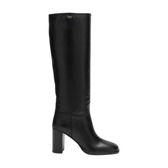Prada Kalbsleder-Stiefel mit hohem Schaft - - Shoes - Damen - Schwarzk - 38 1/2 EU