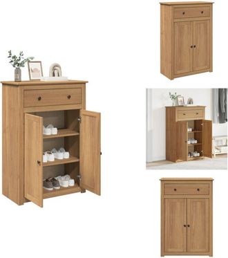 vidaXL Schuhschrank Panama 80x40x114 cm Massivholz Kiefer - Schuhschrank - Schuhschr&auml;nke - Schuhaufbewahrung - Schuhregal